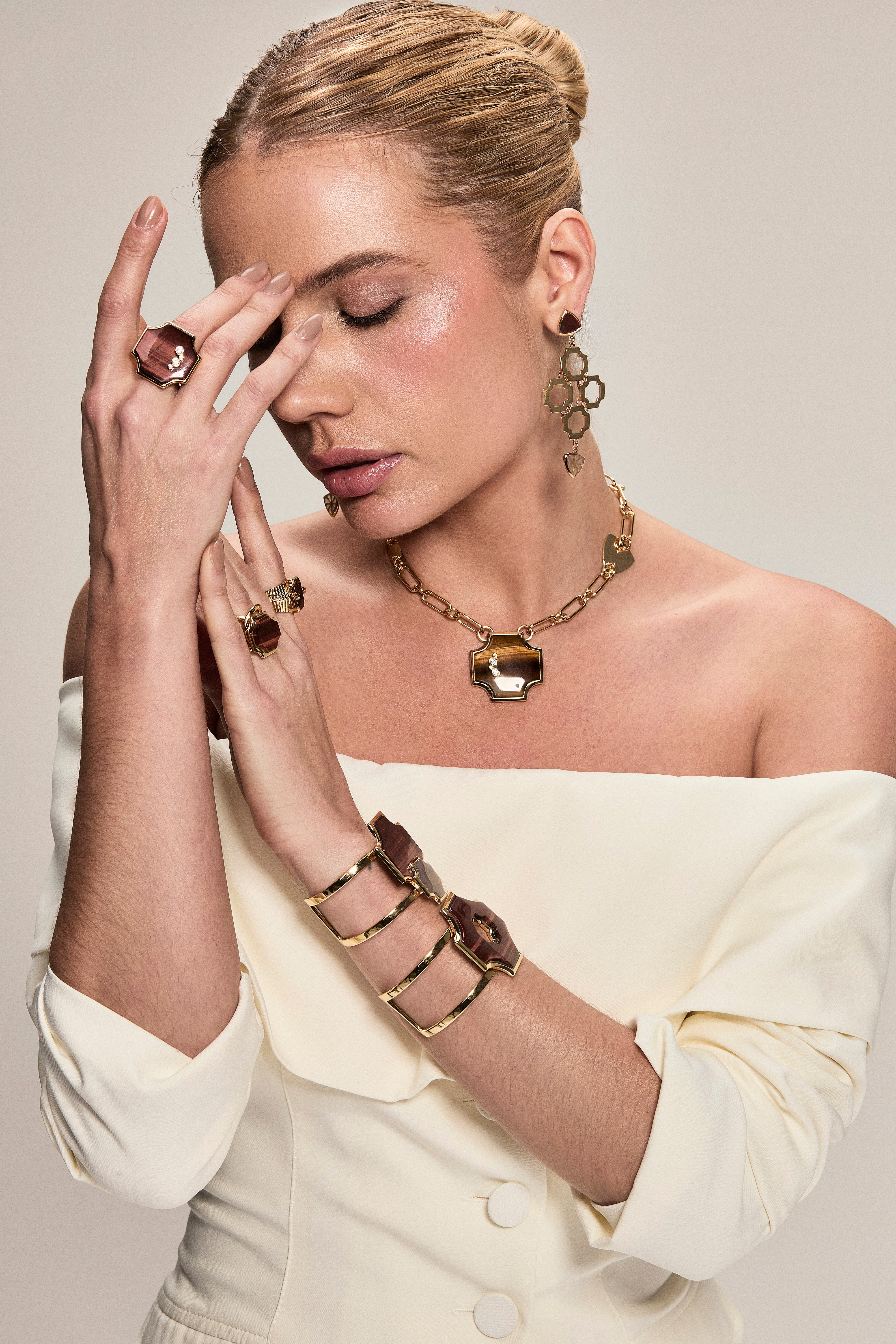 Íris Necklace Light Tyger’s Eye - Cristina Sabatini