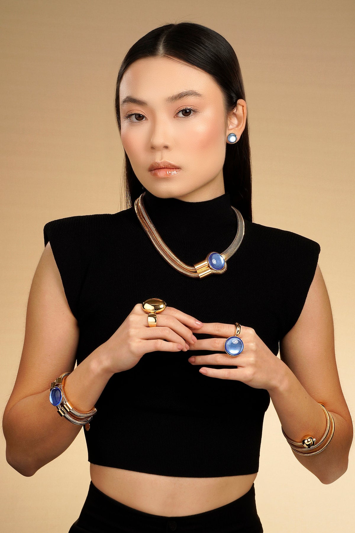 Bali Earring - Blue Cabochon - Cristina Sabatini